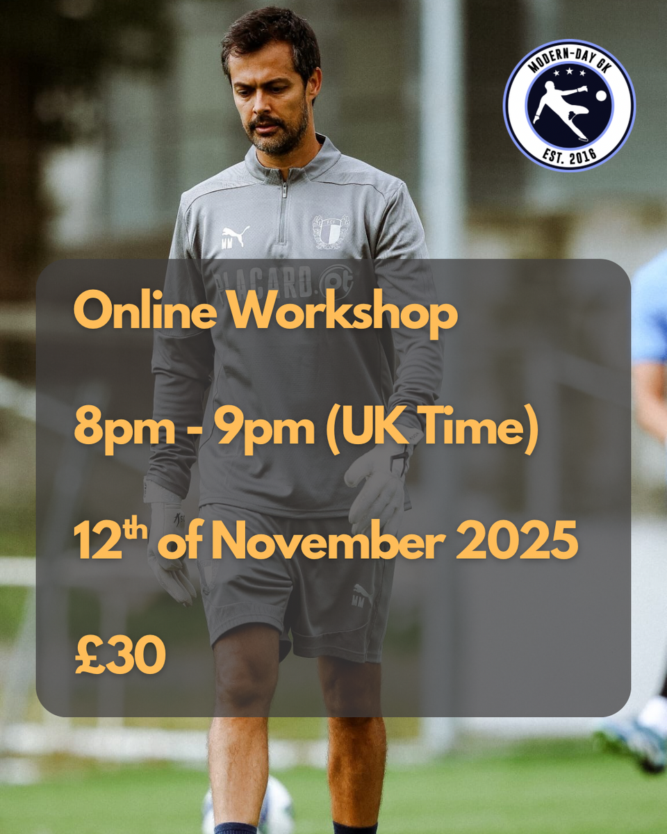 Online Workshop: Goalkeeper Build Up – The Modern-Day GK
